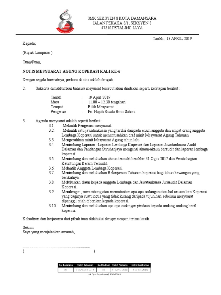 Notis AGM 2017 | PDF