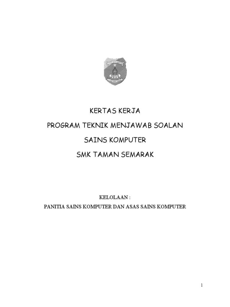Kertas Kerja Bengkel Teknik Menjawab | PDF