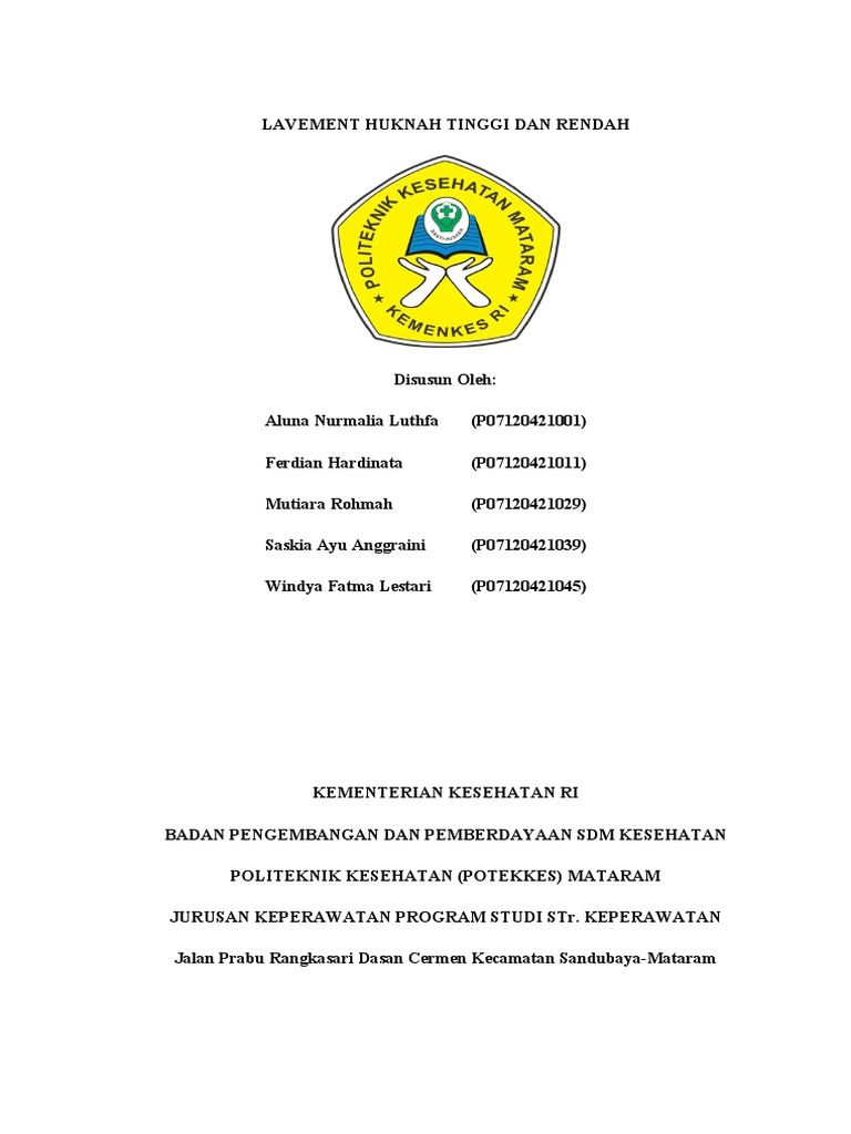 Makalah Lavement Huknah Tinggi Dan Rendah | PDF