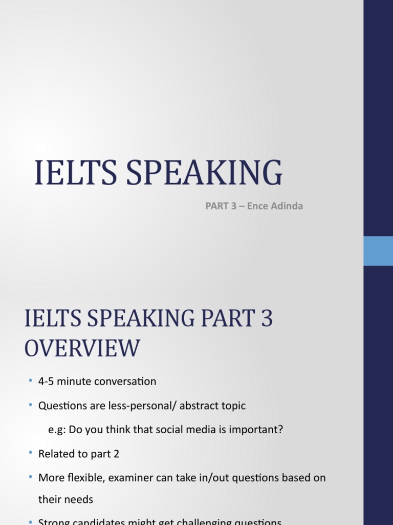 IELTS Speaking Part 3 Guide | PDF | Reason | Recycling