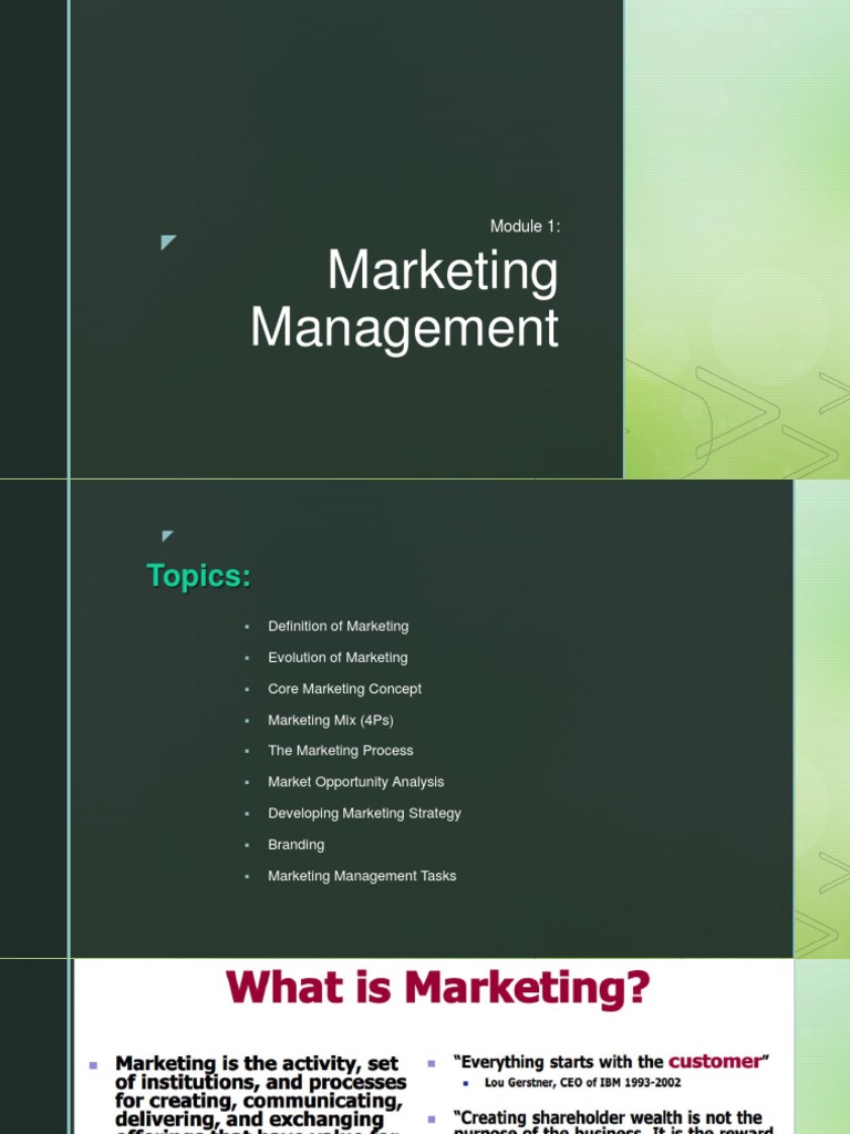 Marketing Management Notes | PDF | Marketing | Brand