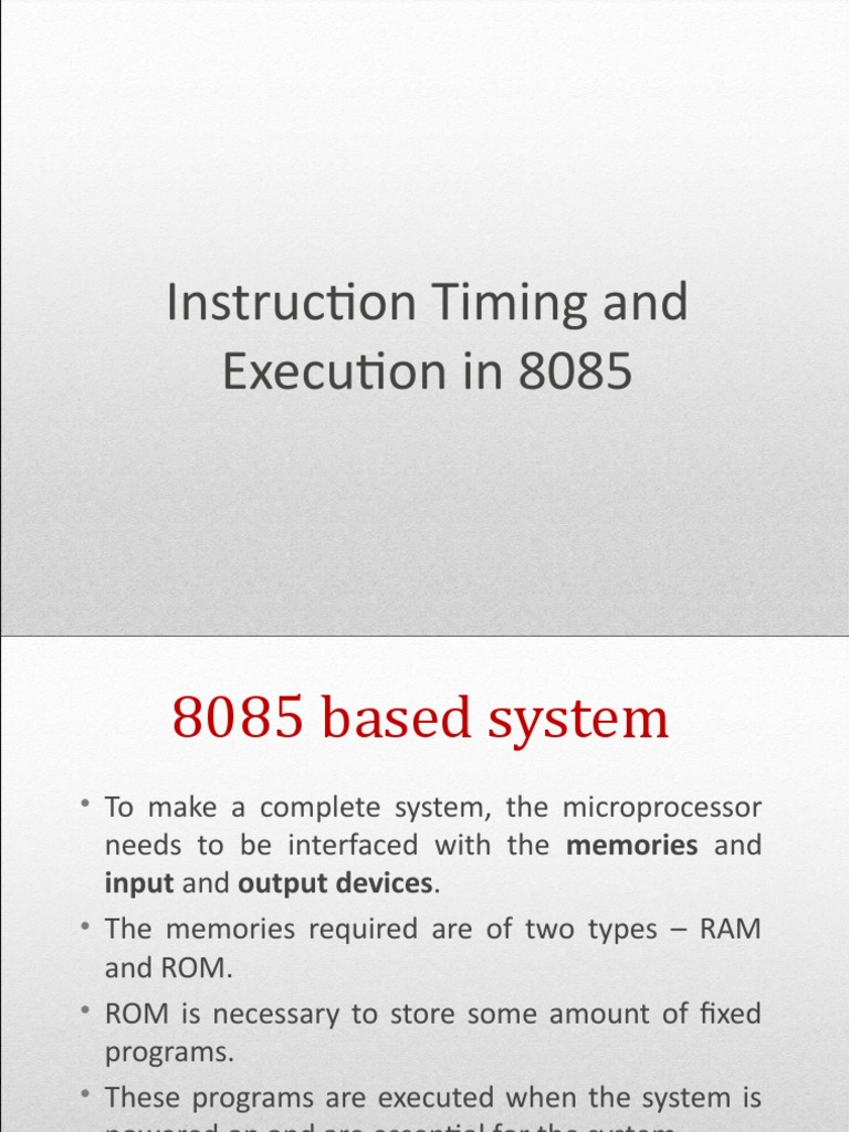 Instruction Timing and Execution in 8085 | PDF | Central Processing Unit | Computer Data Storage