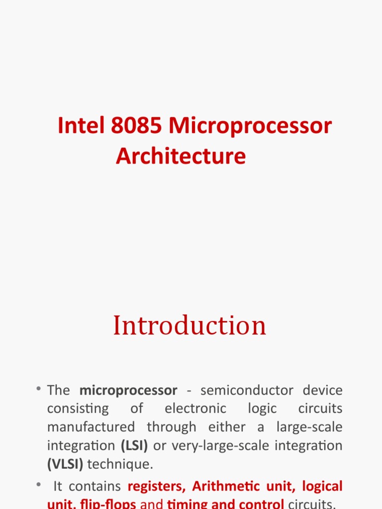 Intel 8085 Microprocessor Architecture | PDF | Central Processing Unit | Input/Output