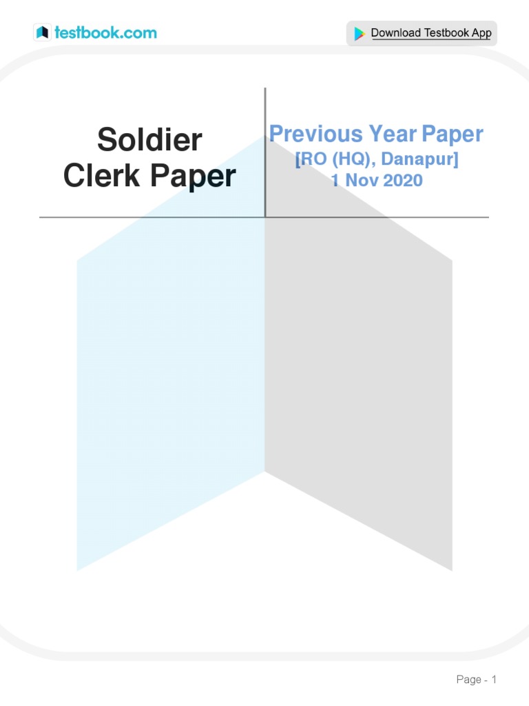 Official Soldier Clerk Paper - (RO (HQ), Danapur) - 1 Nov 2020 | PDF ...