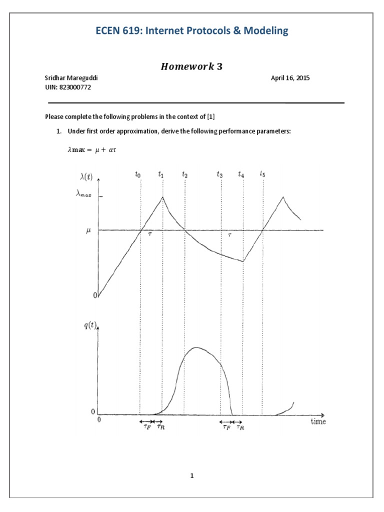ECEN 619: Internet Protocols & Modeling: Sridhar Mareguddi April 16, 2015 UIN: 823000772 | PDF ...