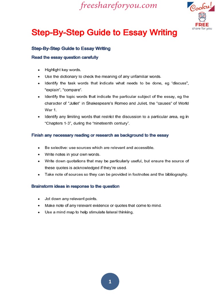 Step-By-Step Guide To Essay Writing | PDF | Essays | Paragraph