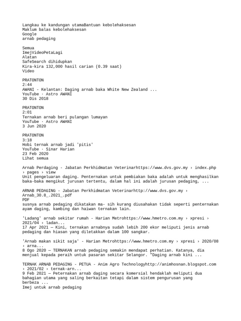 Arnab Daging Sedap | PDF