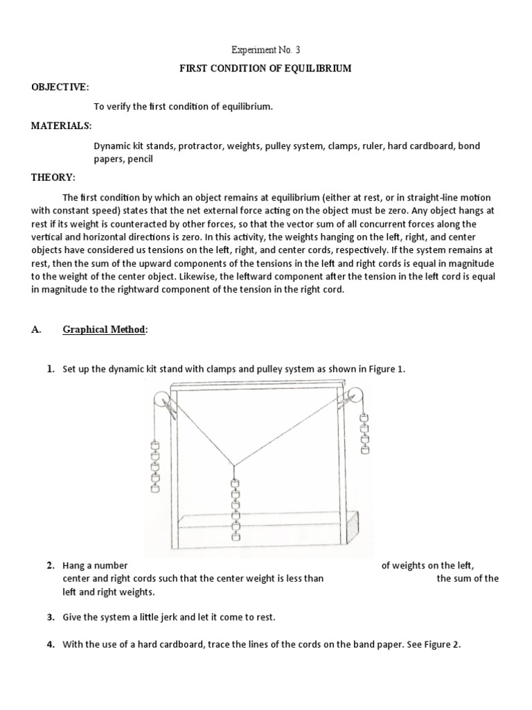 First Condition of Equilibrium Objective:: Experiment No. 3 | PDF ...