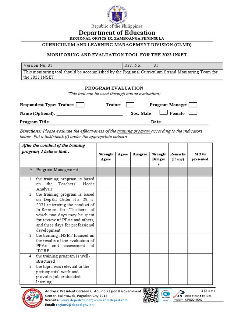 Department of Education: (This Tool Can Be Used Through Online ...