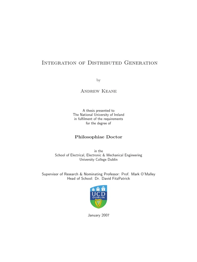 Andrew Keane - Integration of Distributed Generation | PDF | Renewable ...