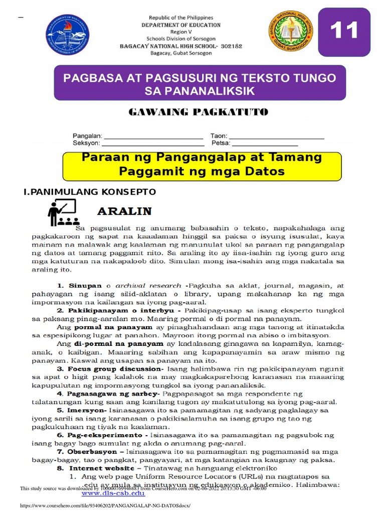 Pangangalap NG Datos | PDF