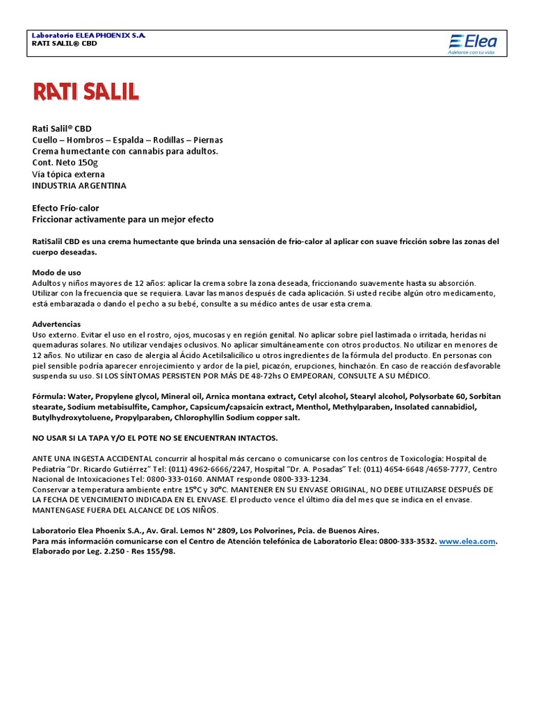 Elea Ratisalil CBD | PDF | Enfermedades y trastornos | Ciencias de la Salud Elea Ratisalil CBD | PDF | Enfermedades y trastornos | Ciencias de la Salud