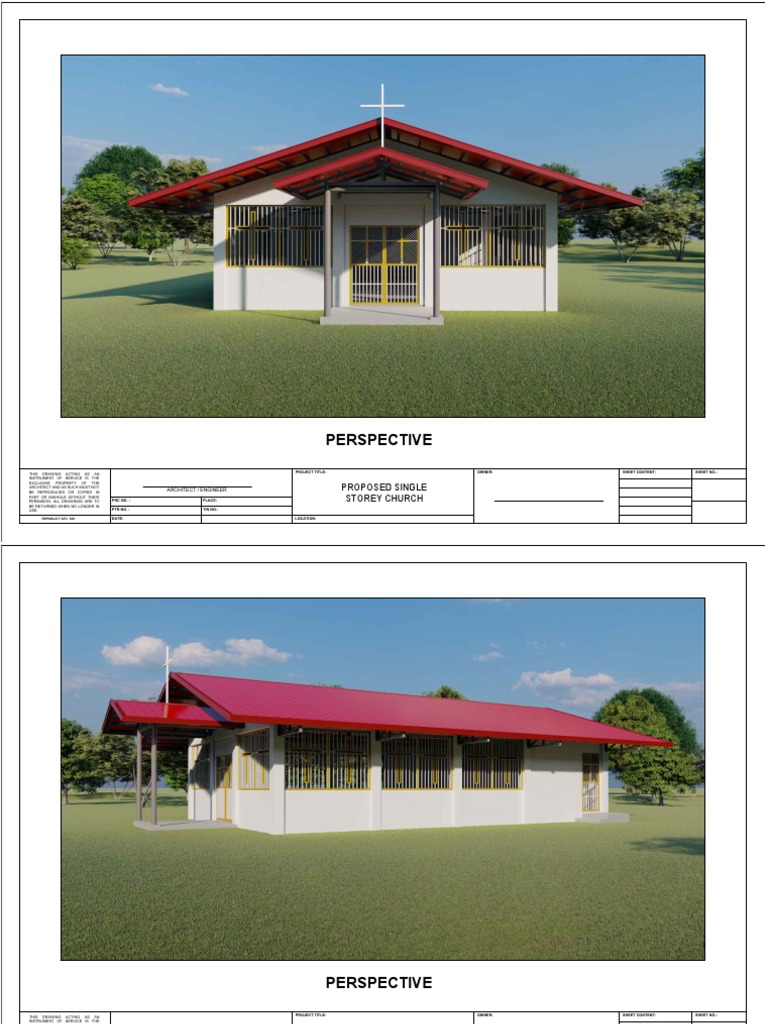 Church Single Storey Design | PDF | Building Materials | Building ...