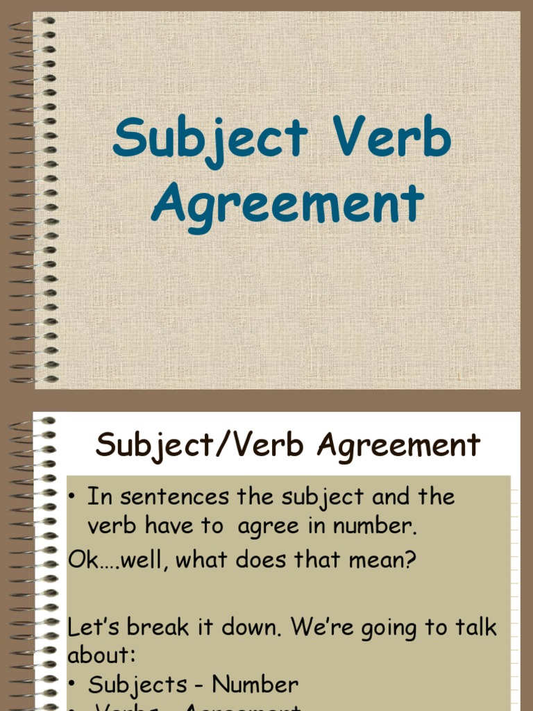 Subject Verb Agreement PPT SP | PDF | Grammatical Number | Plural