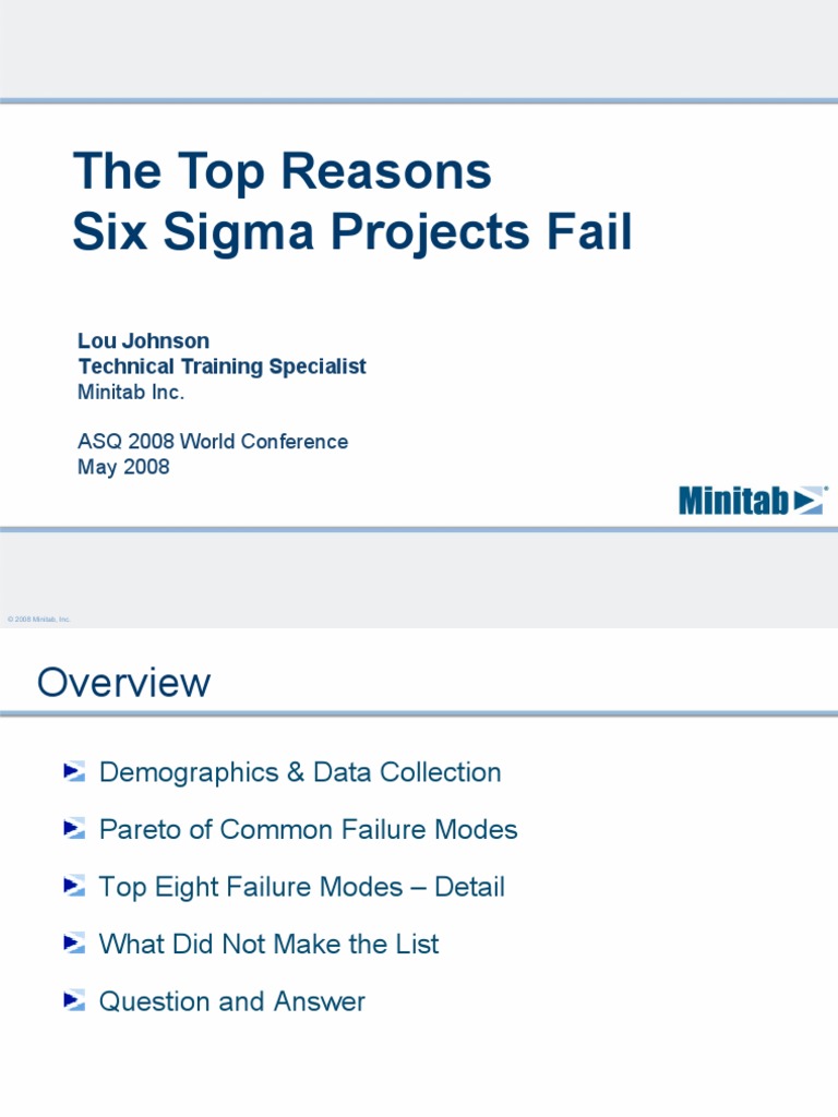 Top 8 Reasons Six Sigma Projects Fail | PDF | Six Sigma | Production ...