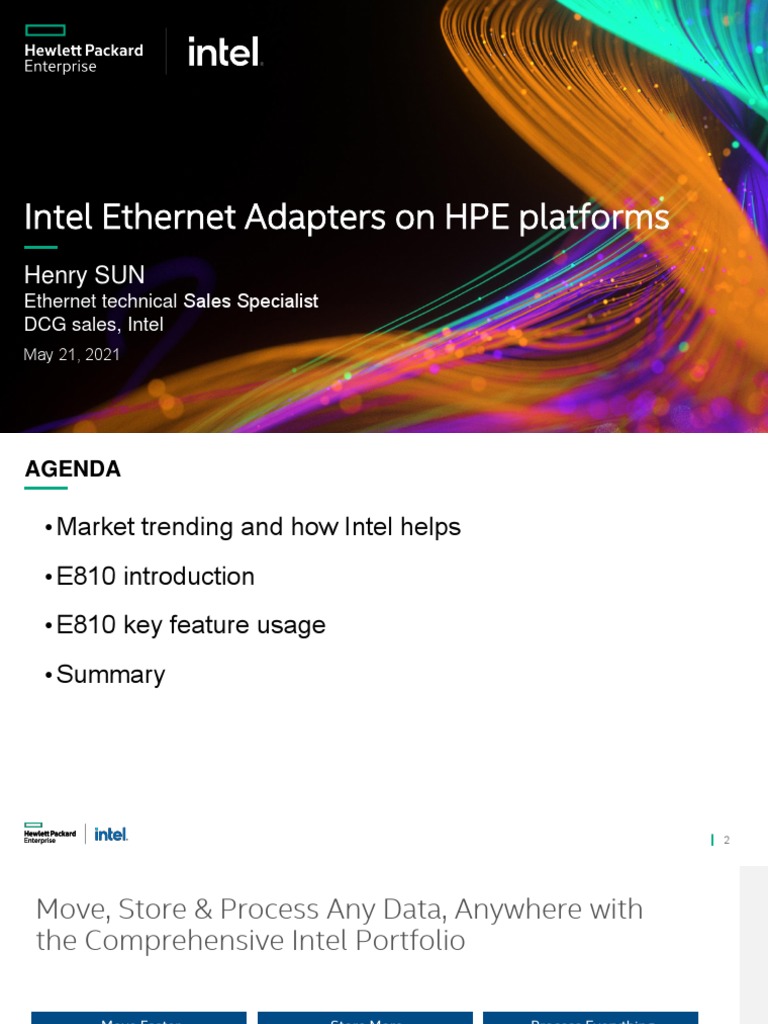 Intel Ethernet Adapters On HPE Platforms | PDF | Intel | Computer Network