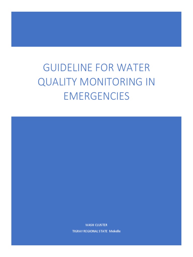 Water Quality Monitoring Guidelines for Emergencies | PDF | Water ...