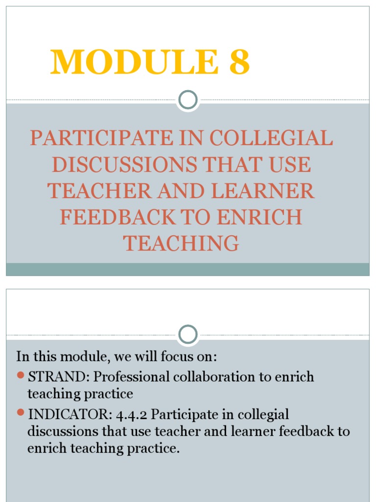 Enriching Teaching Practices Through Collegial Collaboration and ...