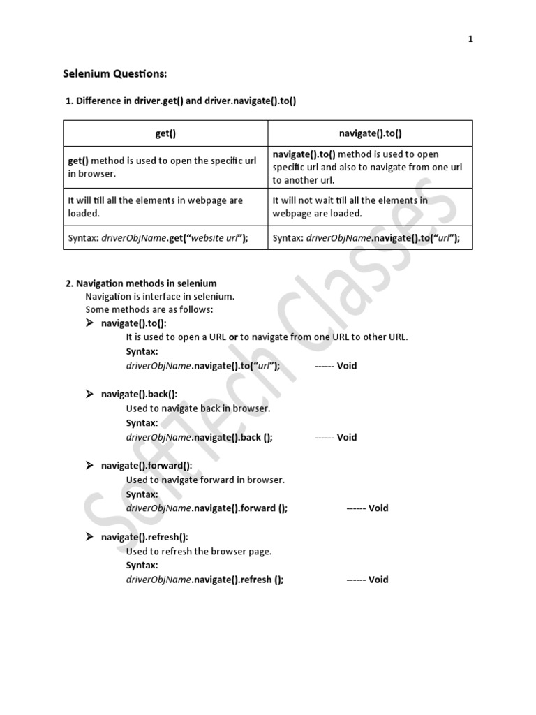 Selenium Questions Answers | PDF | Selenium (Software) | X Path