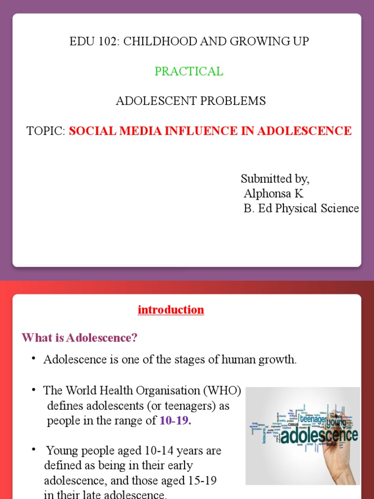 Social Media Influence in Adolescence | PDF | Adolescence | Popular ...