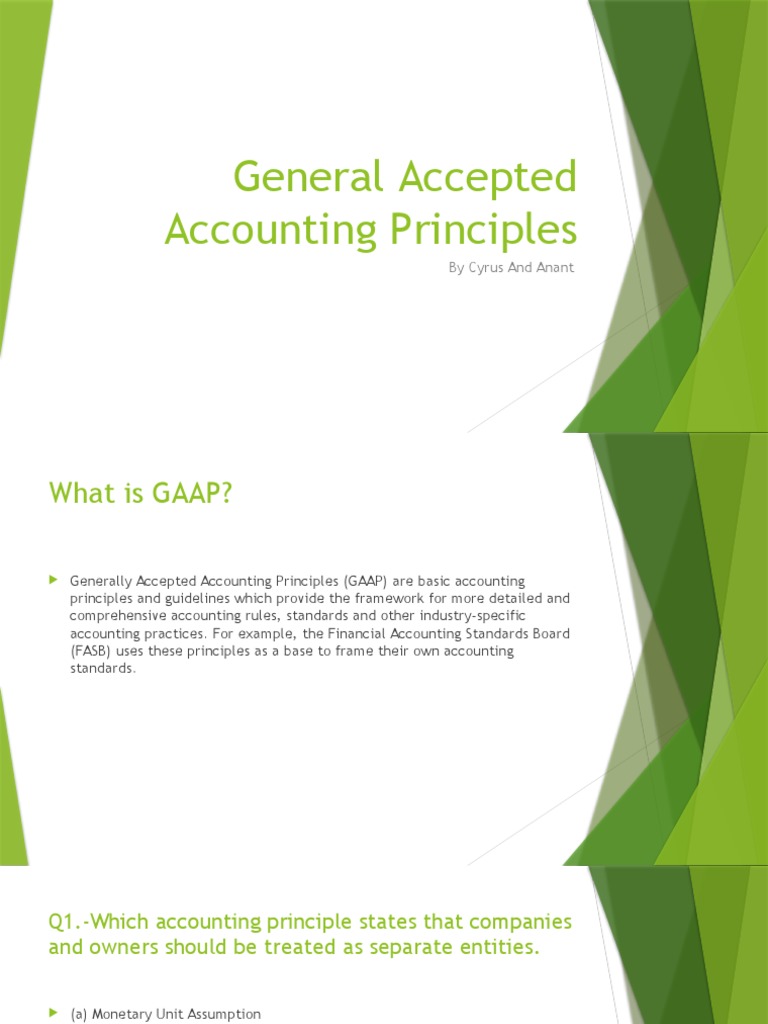 General Accepted Accounting Principles | PDF