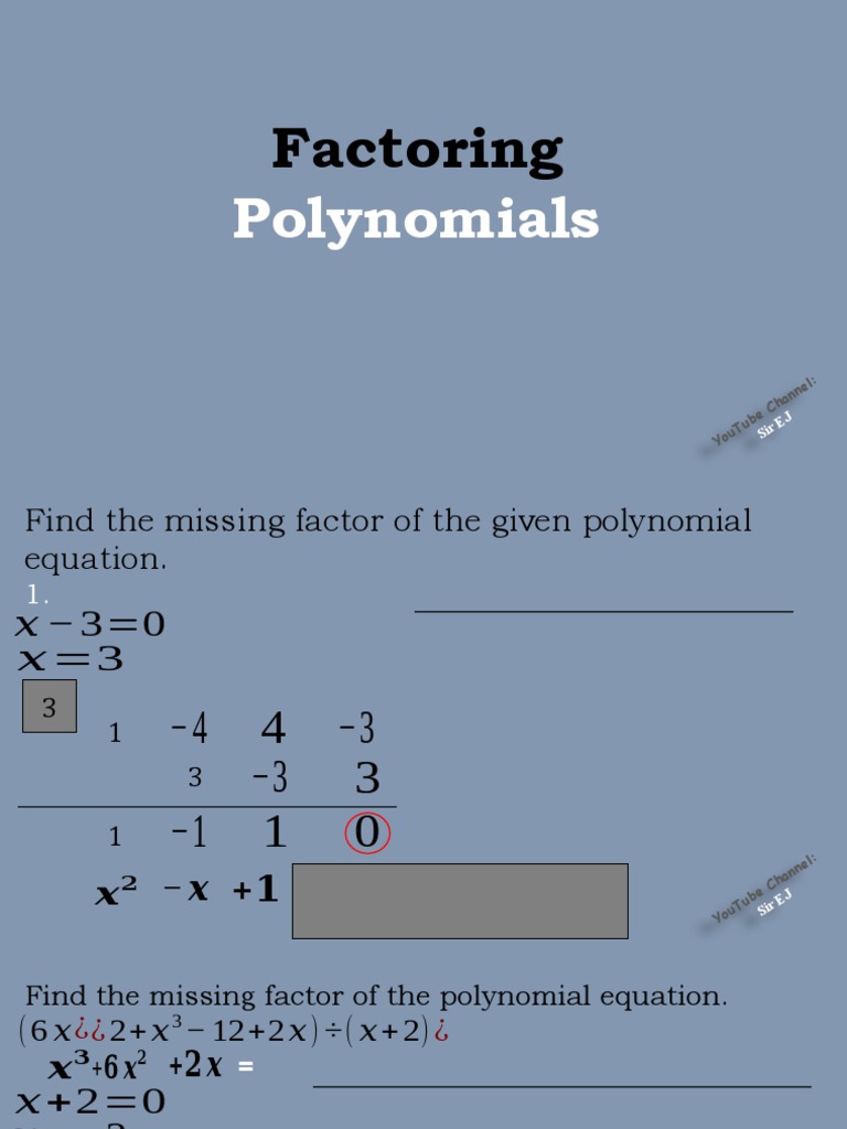 2 4Factoring-Polynomial | PDF | Mathematical Objects | Equations