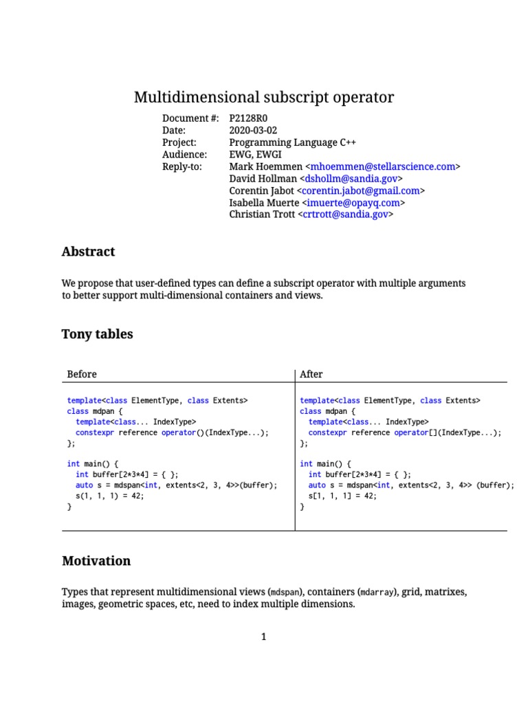 Multidimensional Subscript Operator Pdf C Computer Programming 1693