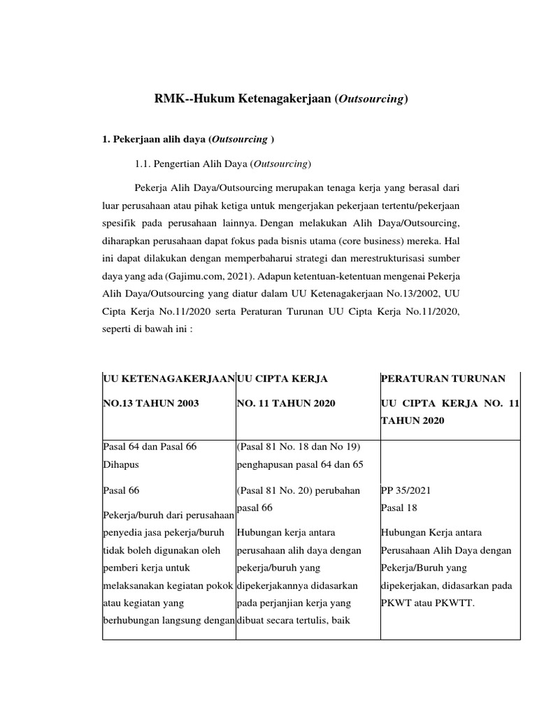 RMK Ketenagakerjaan (Out) | PDF