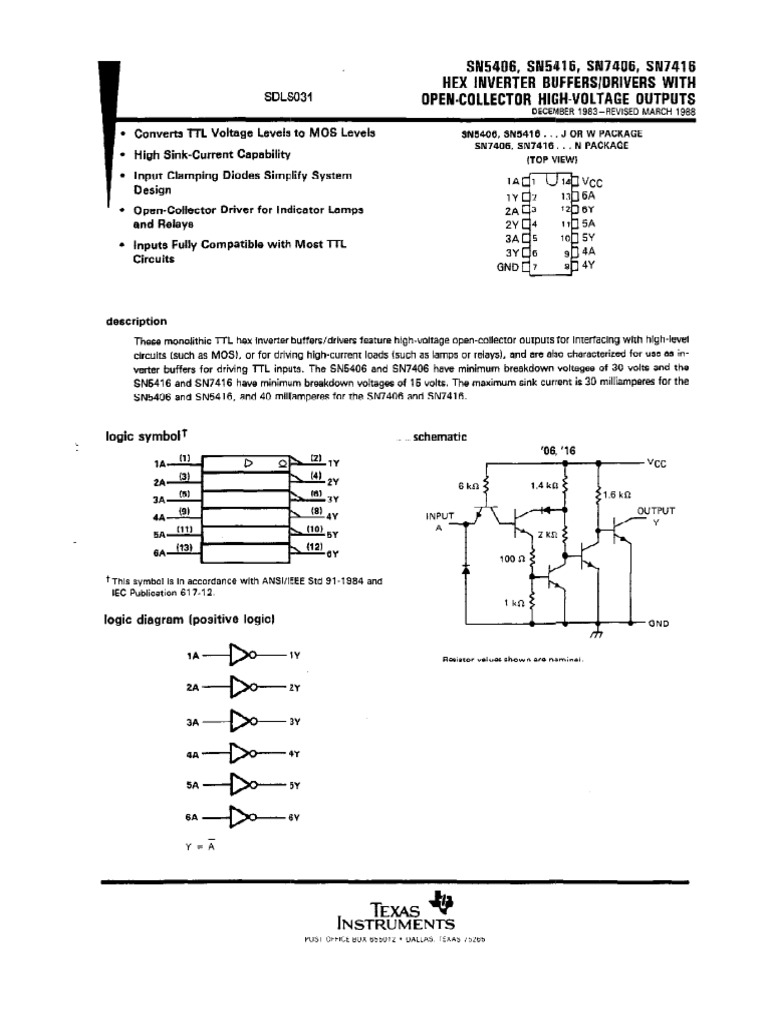74HC06 TexasInstruments Elenota - PL | PDF