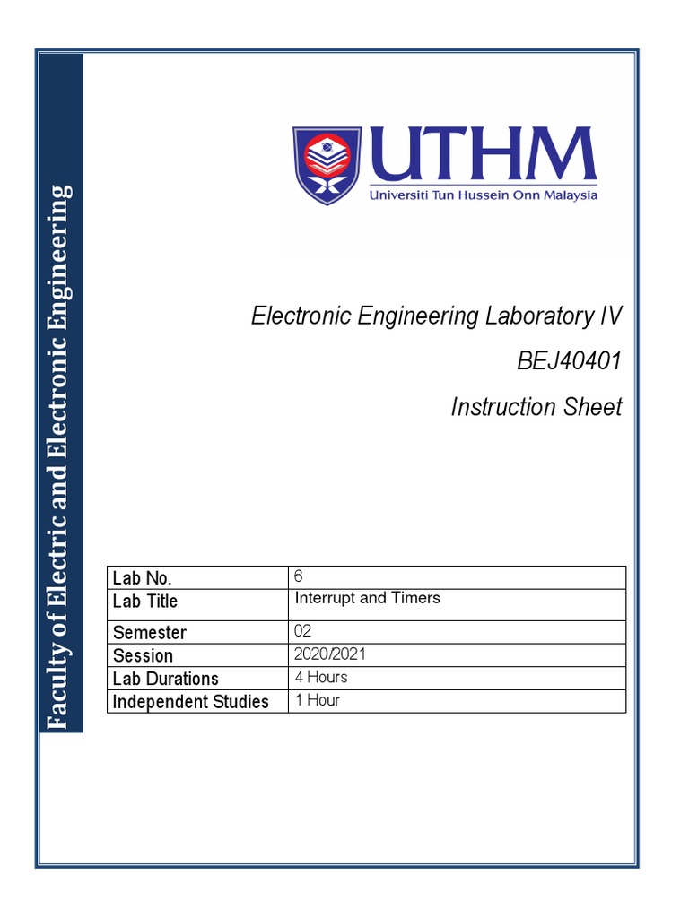 Lab 6: Interrupts and Timers Guide | PDF | Central Processing Unit | Microcontroller