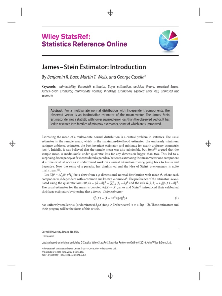 James-Stein Estimator - Introduction | PDF | Estimator | Bias Of An Estimator