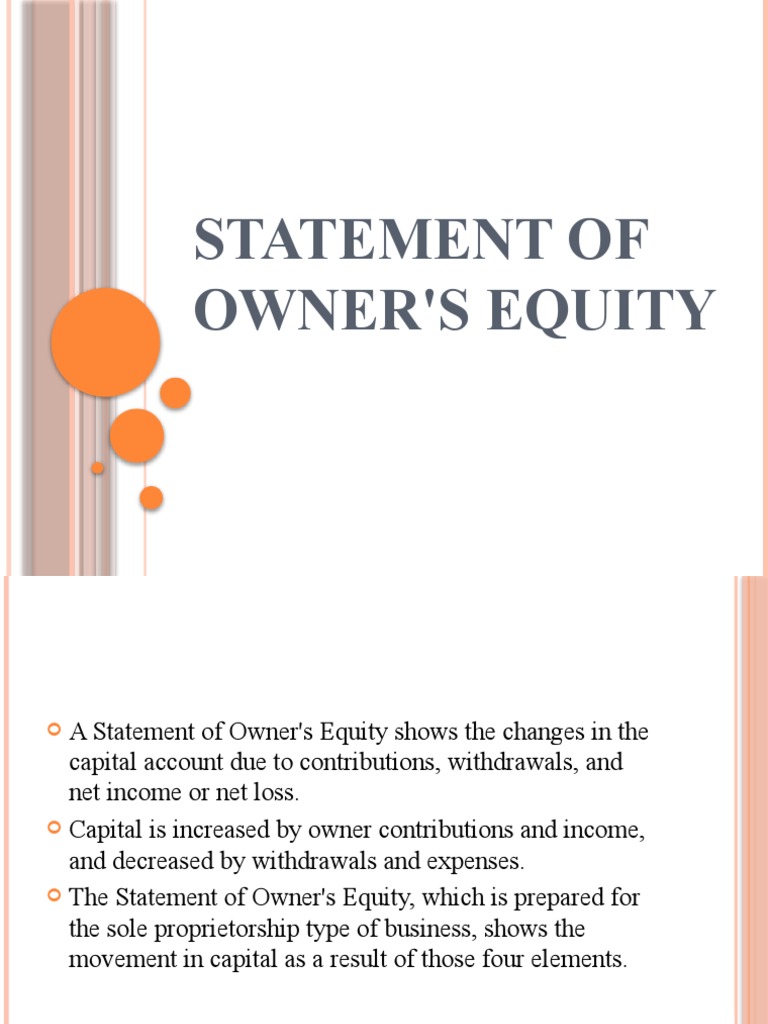 Statement of Owner's Equity | PDF | Equity (Finance) | Income