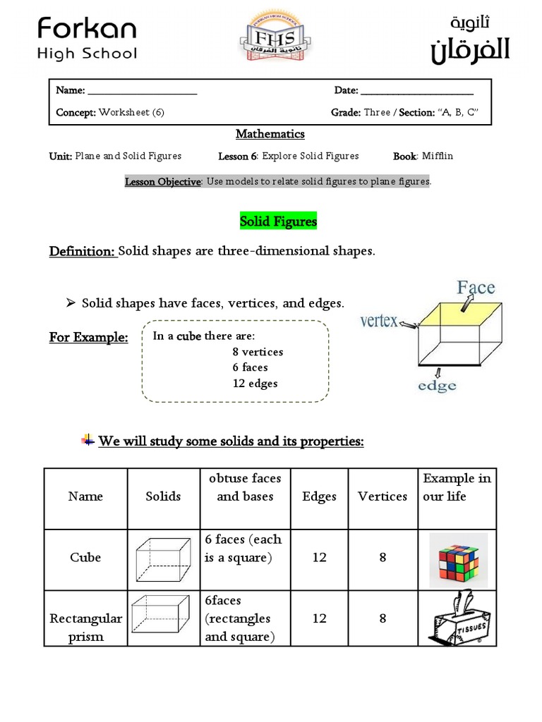Solid Figures Pdf Shape Rectangle