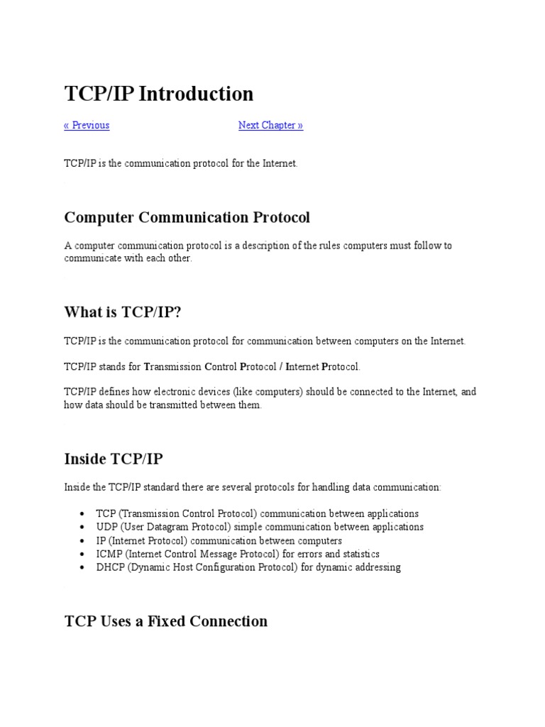 TCP Ip Overview | PDF | File Transfer Protocol | Internet Protocols