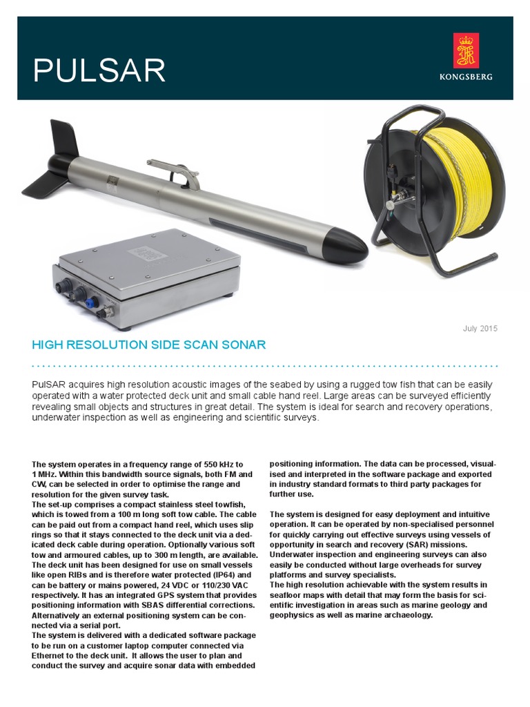 Pulsar: High Resolution Side Scan Sonar | PDF | Sonar | Frequency Modulation