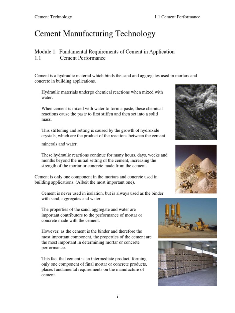 1.1 Cement Performance | PDF | Concrete | Cement