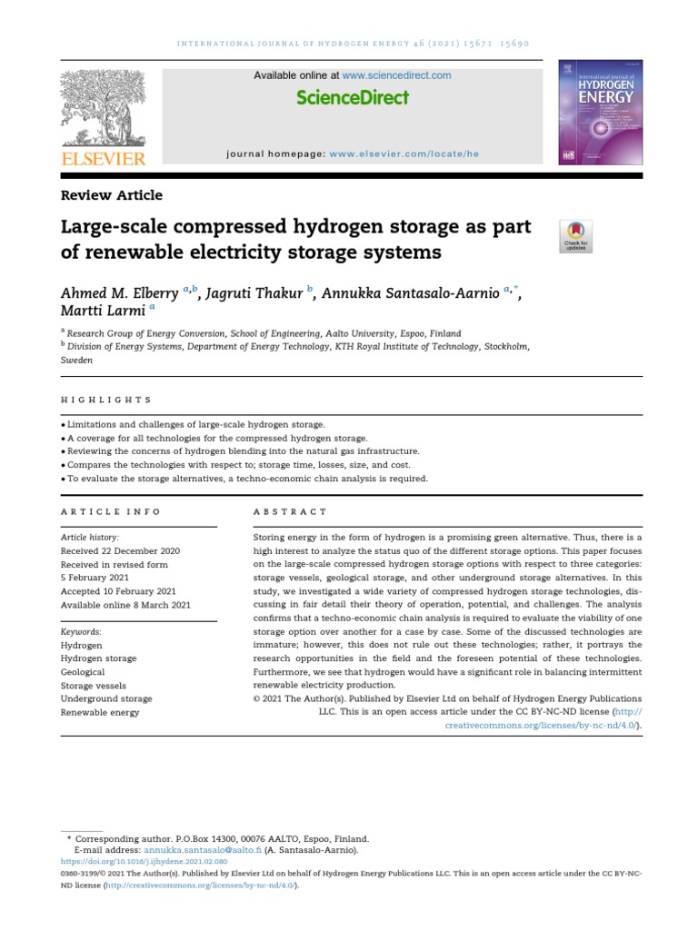 Large Scale Compressed Hydrogen Storage | Download Free PDF | Composite ...