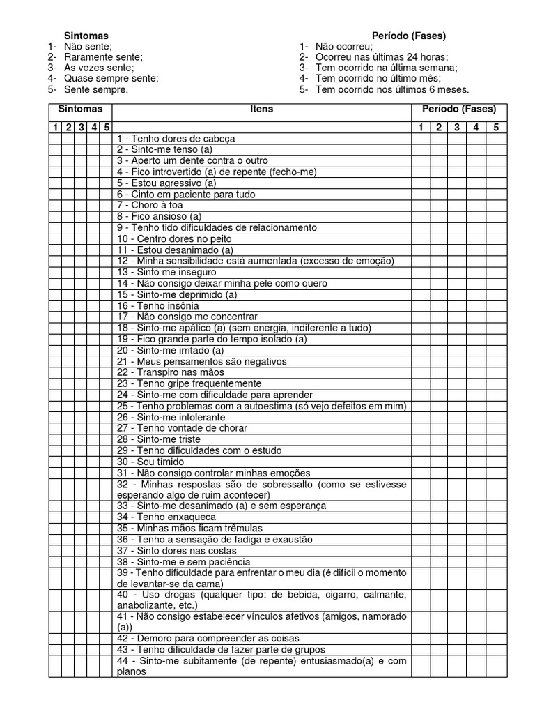 Esa - Escala de Stress Adolescente | PDF | Depressão | Psicologia