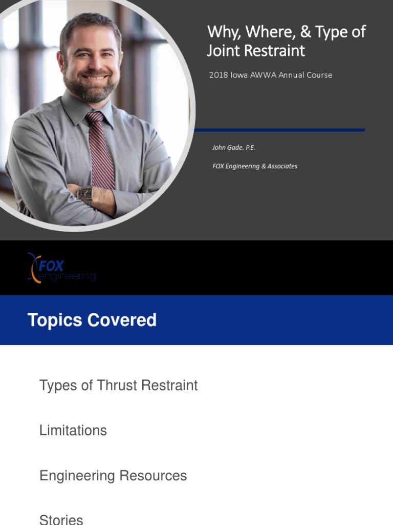 2018 AWWA Thrust Block Presentation | PDF | Pipe (Fluid Conveyance ...