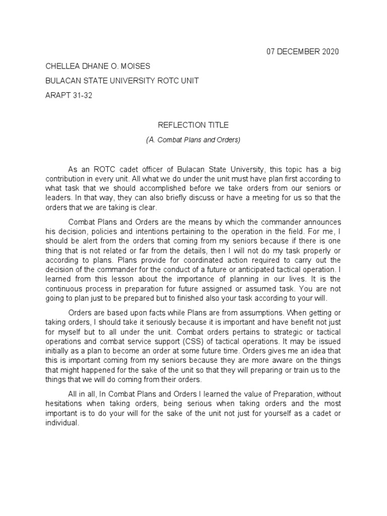 Combat Plans and Orders | PDF