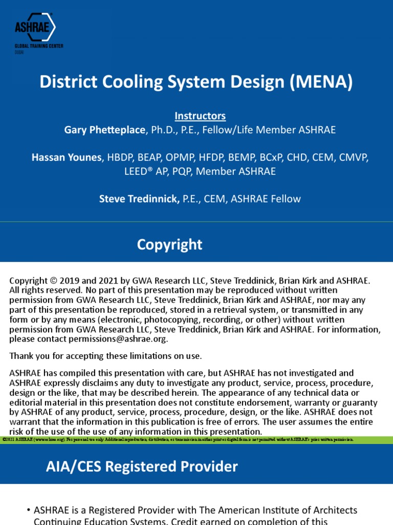 Final - District Cooling System Design MENA - July2021 | PDF ...