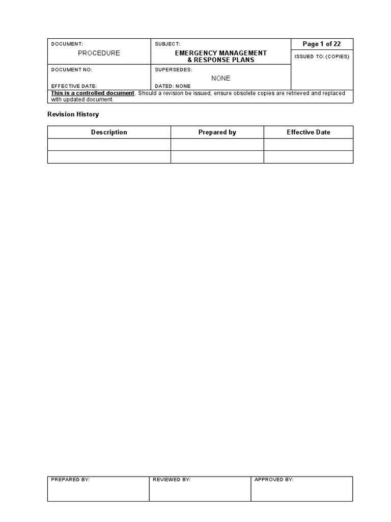Emergency Management Template | PDF | Emergency | Emergency Management