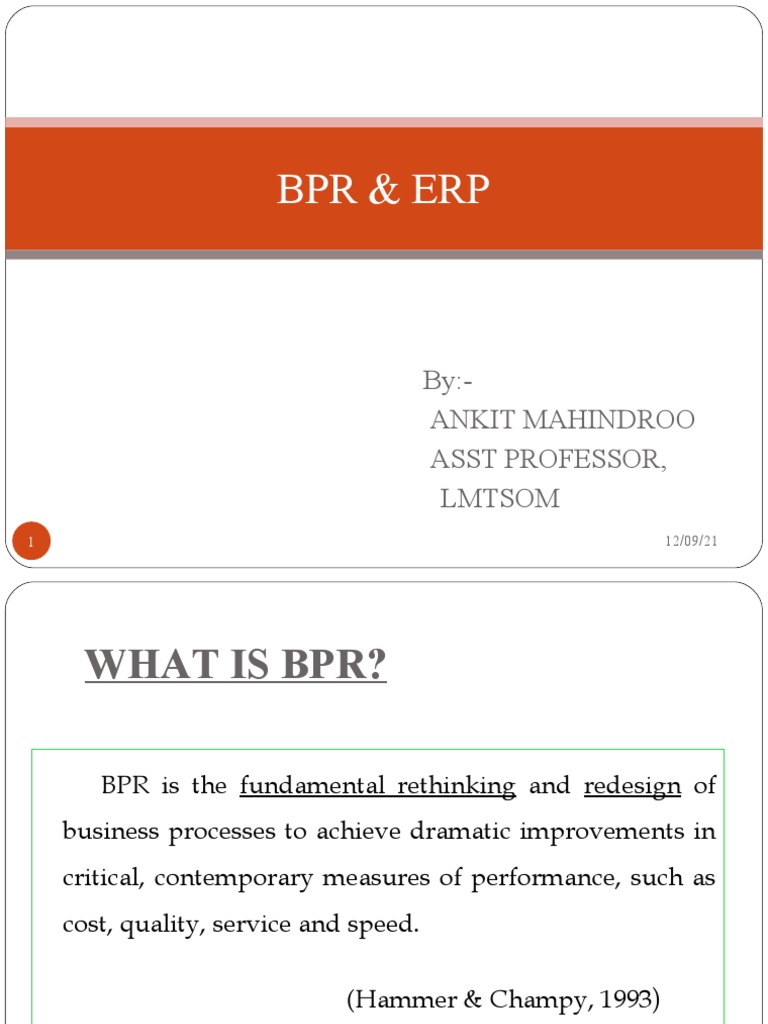 BPR & Erp - Chapter 5 | PDF | Business Process | Enterprise Resource ...