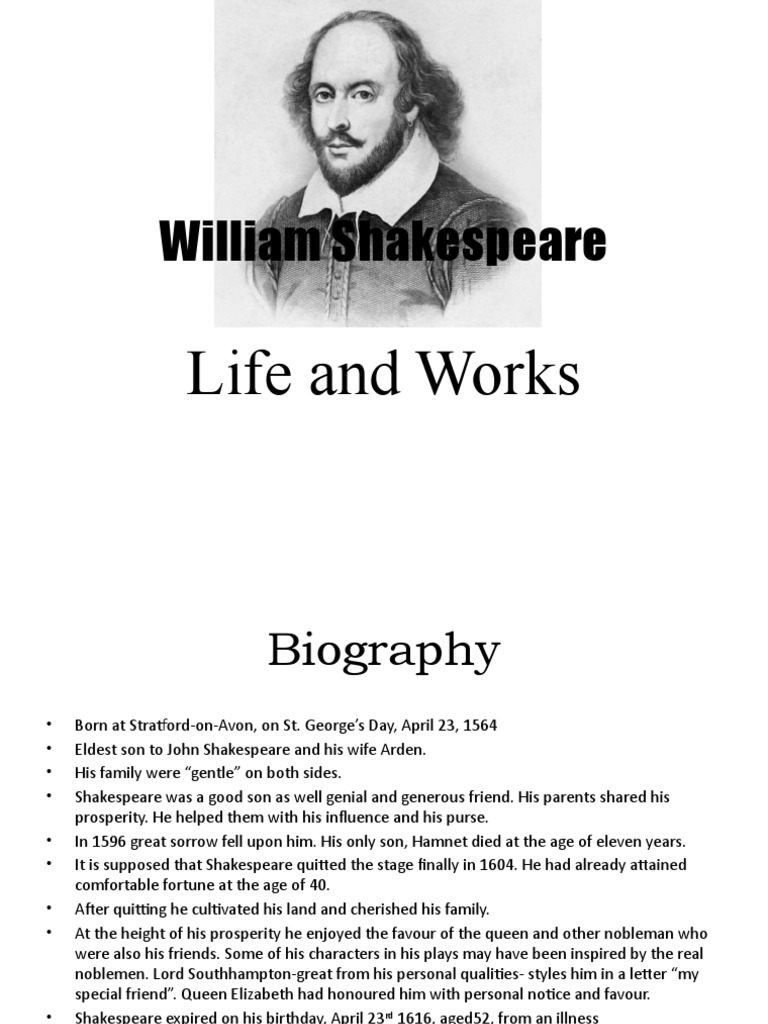 William Shakespeare Life and Works | PDF | William Shakespeare | Tragedy