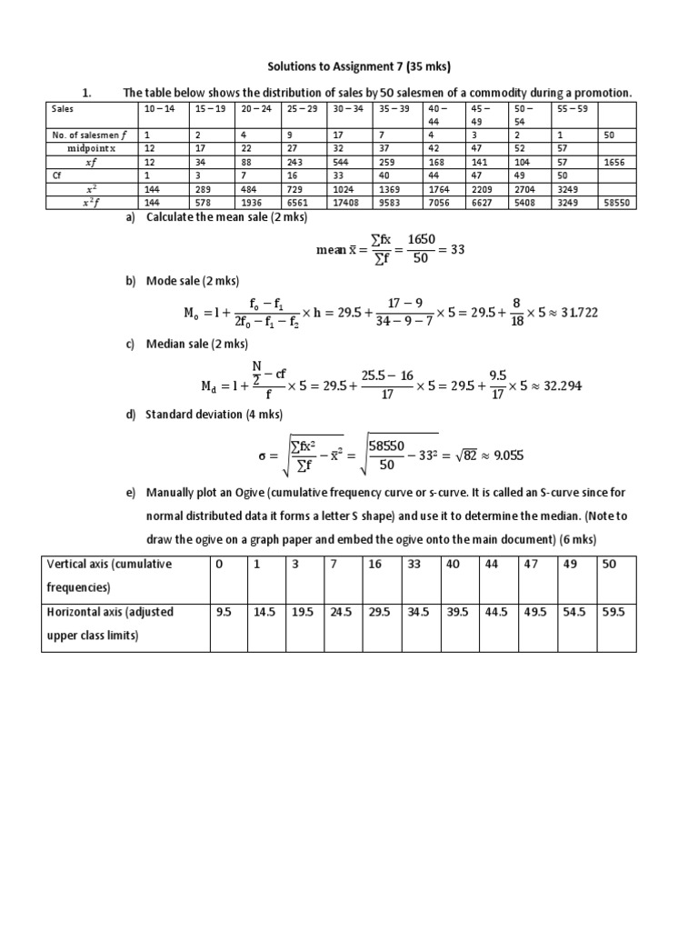 Solutions To Assignment 7 Pdf Statistical Theory Statistics
