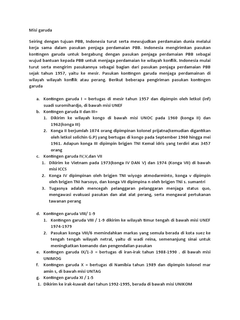 Misi Garuda | PDF