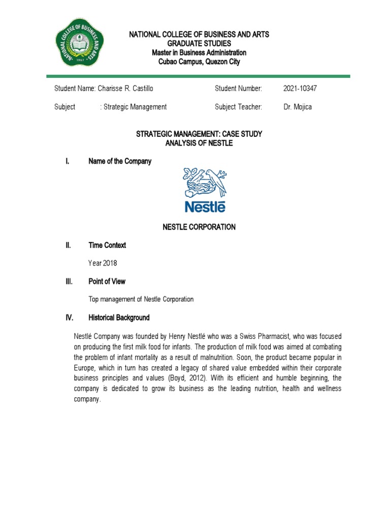 Nestle - Case Study | PDF | Marketing | Nestlé