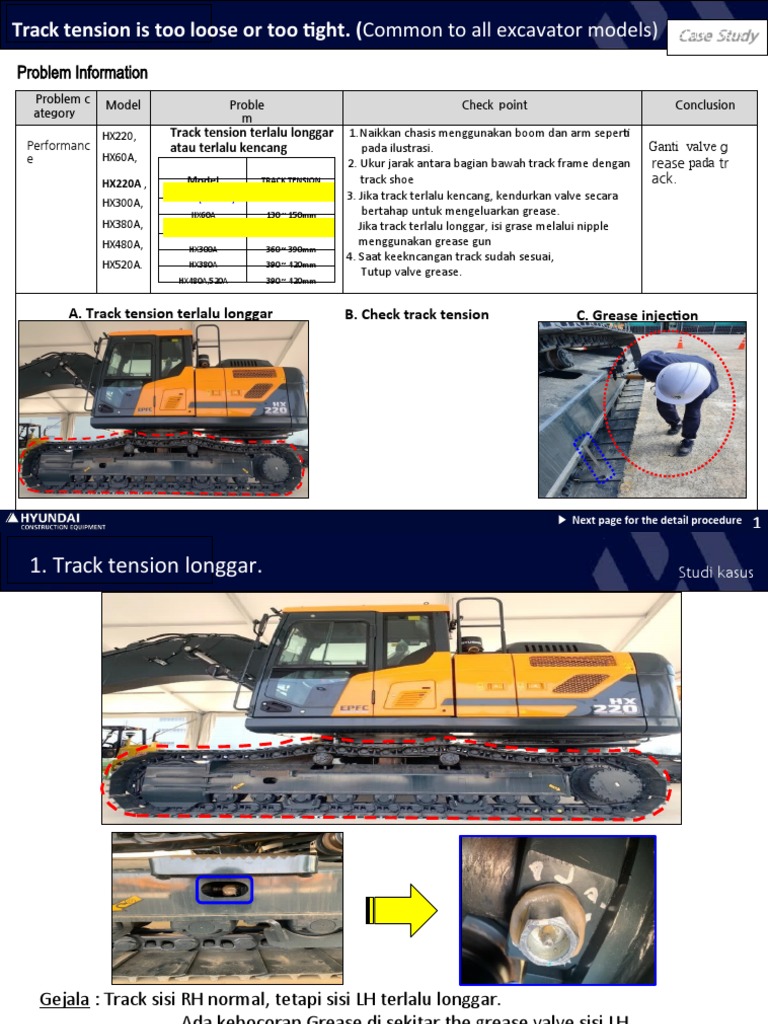 Atur Kekencangan Track Excavator | PDF