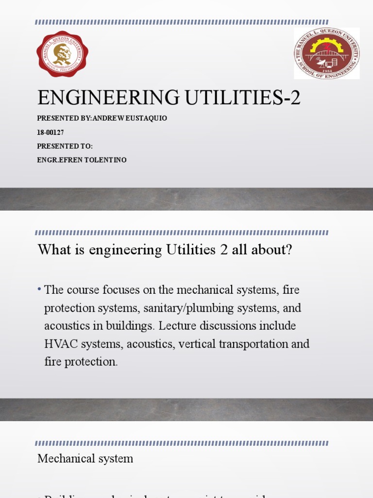 Overview of Engineering Utilities 2 | PDF | Building Engineering | Home ...