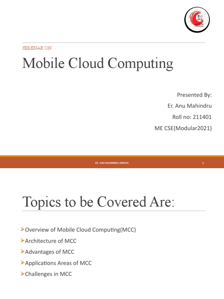 Mobile Cloud Computing: Seminar On | PDF | Cloud Computing | Computer ...